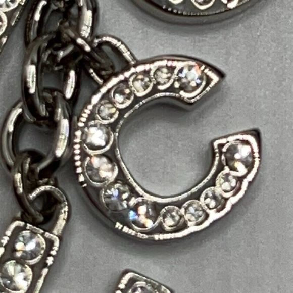 Coach | Jewelry | Coach Crystal Letter Silver Key Chain Fob Purse Charm ...